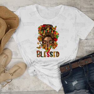 Juneteenth Afro Messy Bun Blessed Png, Praying Afro Messy Bun Blessed ...