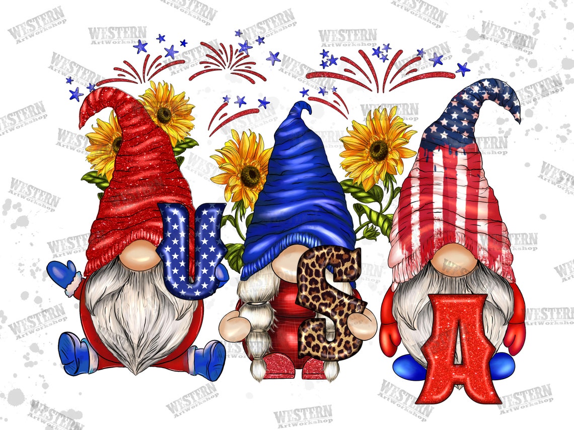 4th of July Gnome Png America Independence Day Gnome Png - Etsy