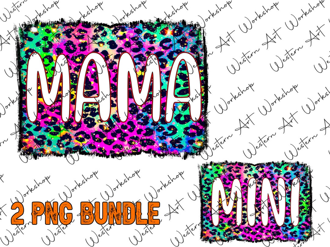 Mama and Mini Png, Mama Mini Bundle Png, Rainbow Leopard Mama Mini ...