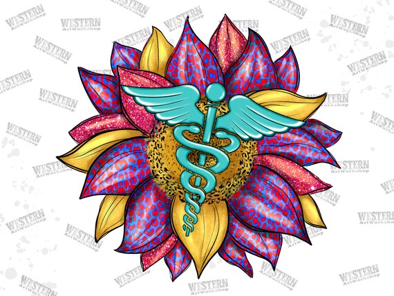 Western Sunflower Nurse Png Sunflower Sublimation Png - Etsy