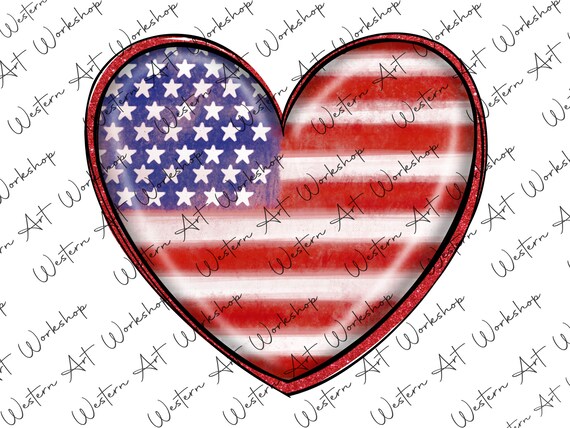 American Flag Heart Leopard Png American Flag Png - Etsy