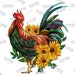 Rooster With Sunflowers Png Sublimation Design, Rooster Png, Western ...