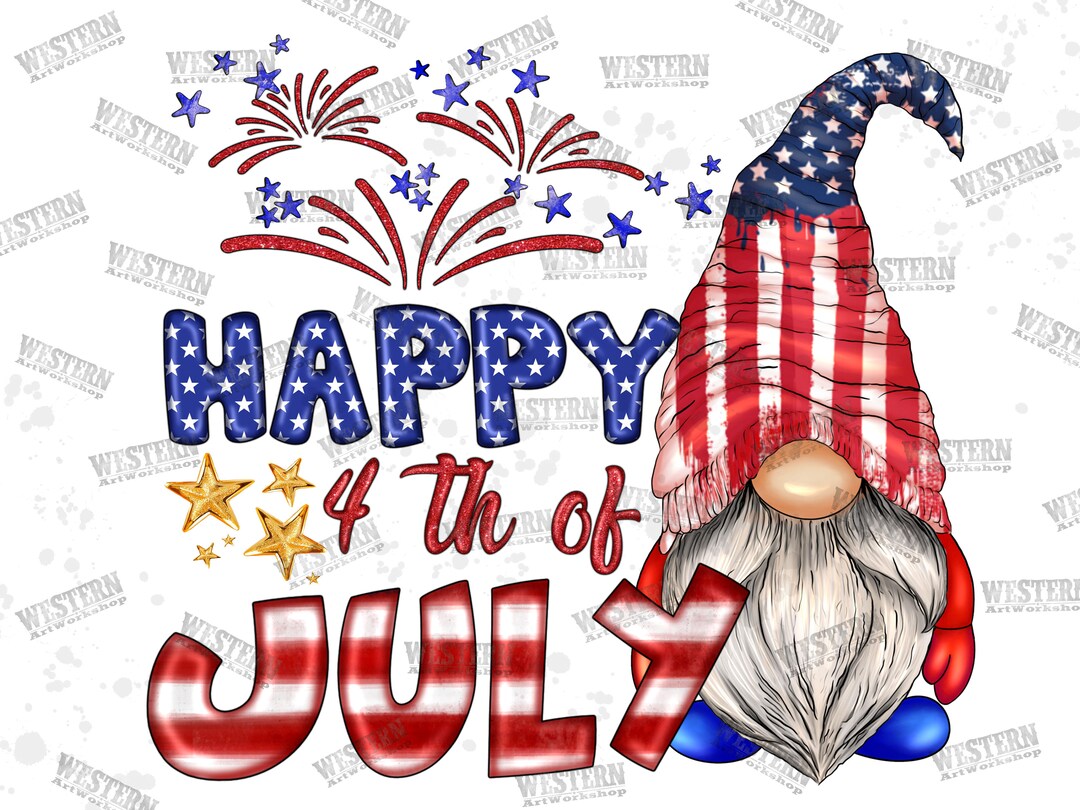 Happy 4th of July Gnome Sublimation Png, American Gnome Png, Patriotic ...