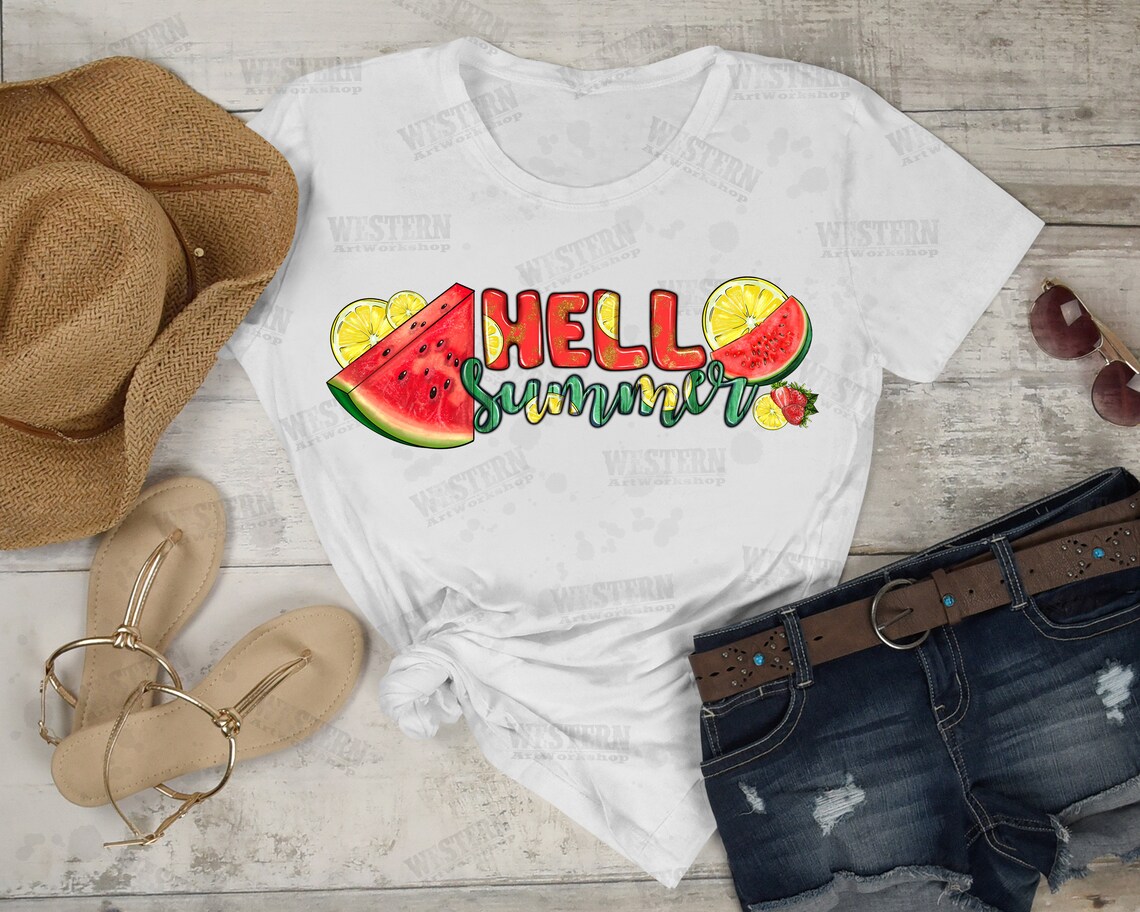 Hello Summer Watermelon and Lemon Png Hello Summer Png Love - Etsy