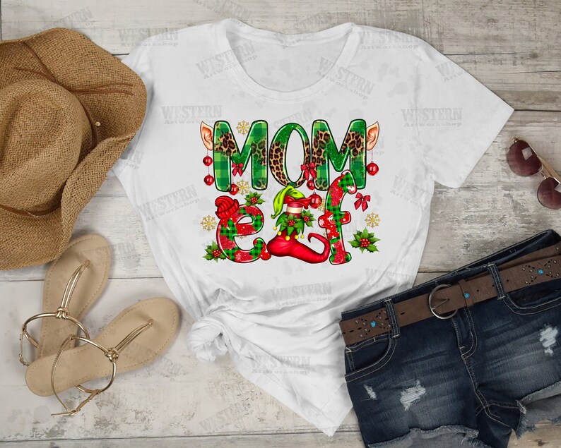 Mama Elf Png Sublimation Design Merry Christmas Png Happy - Etsy