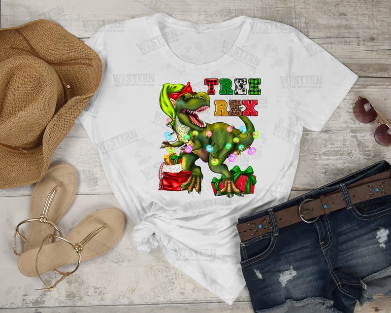 Christmas Tree Rex Pngmerry Christmas Pngchristmas T-rex - Etsy