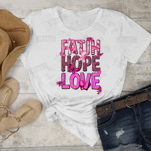 Faith Hope Love Cure Png, Pink Ribbon PNG, Hope Png, Leopard, Cure Png ...