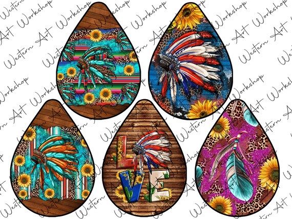 Western Indian Headdress Teardrop Png Western Teardrop Bundle - Etsy