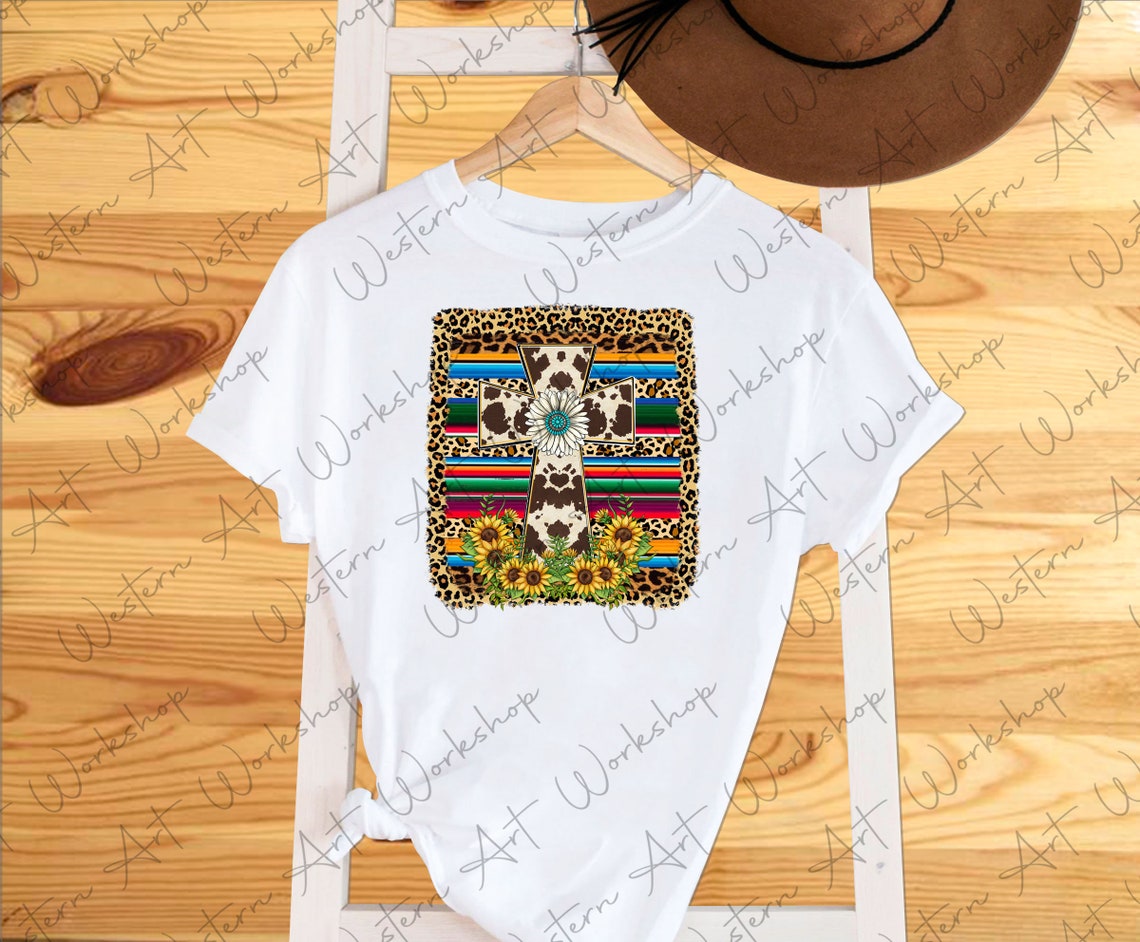 Western Leopard Serape Cross Png Leopard Cross Png Serape - Etsy