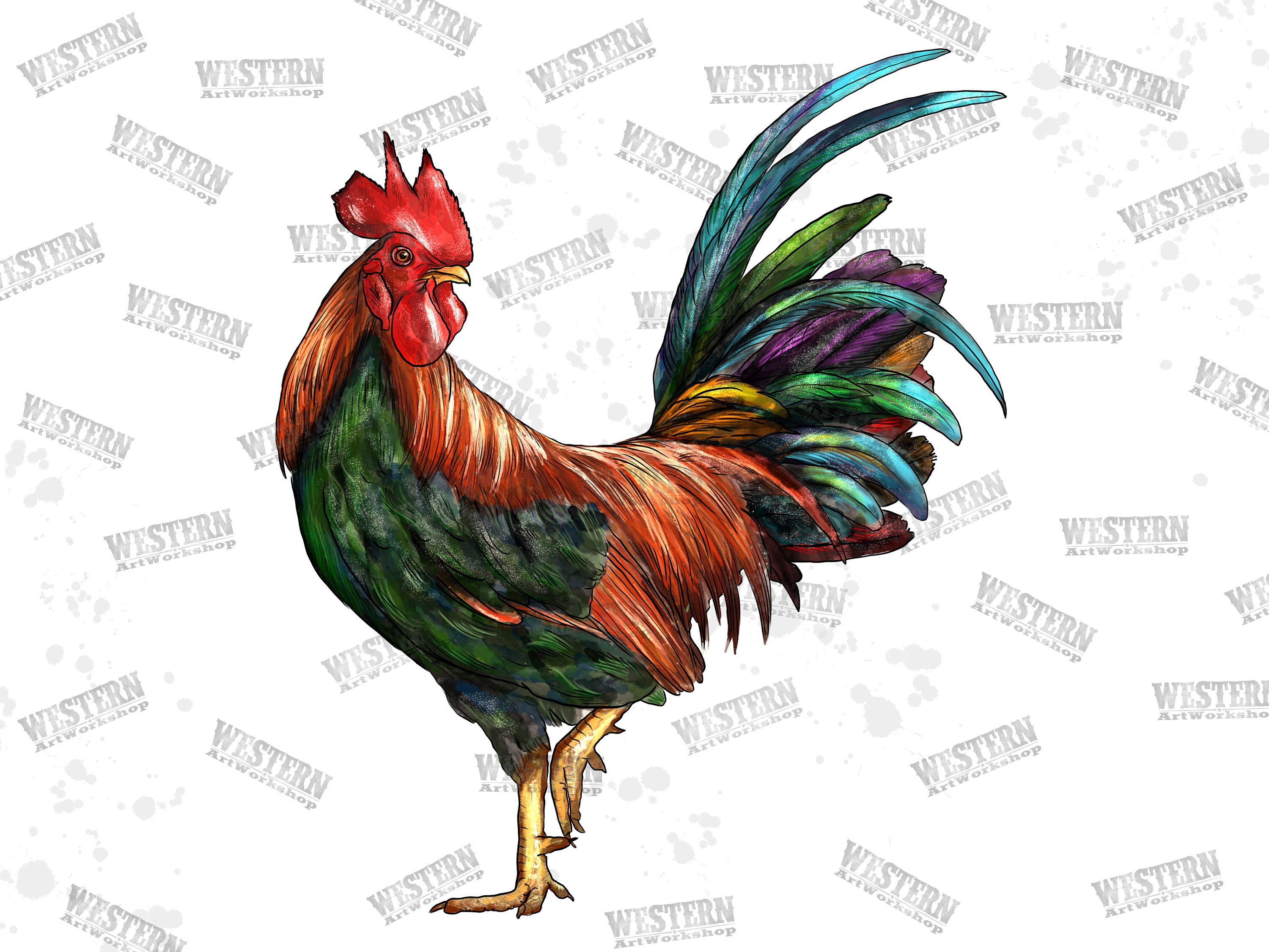Rooster Png Sublimation Designwestern Rooster Png Rooster - Etsy