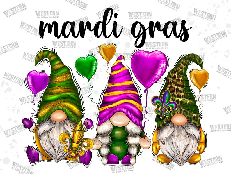 Mardi Gras Gnomes Png Sublimation Designmardi Gras Pngmardi - Etsy