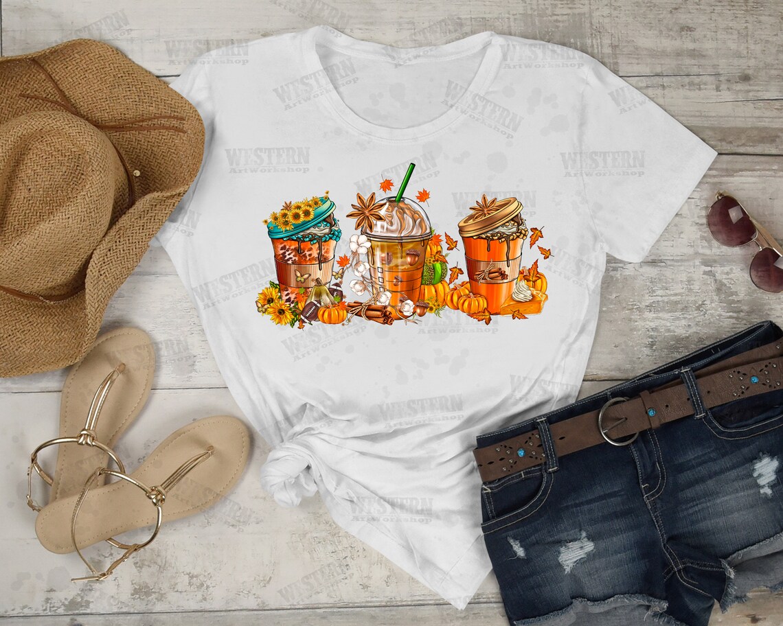 Fall Coffees PNG Sublimation Design Pumpkin Spice Latte Png - Etsy