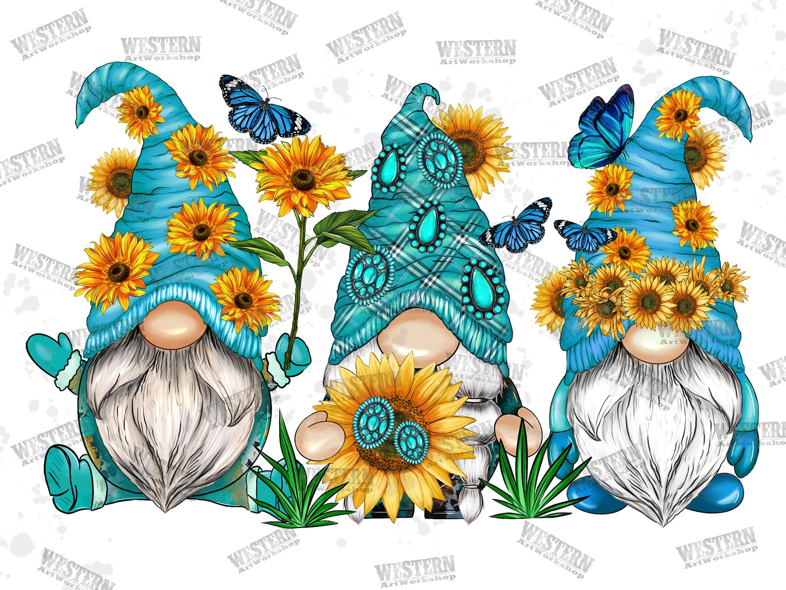 Sunflower Gnomes Png Sublimation Design Download, Cute Gnomes Png ...