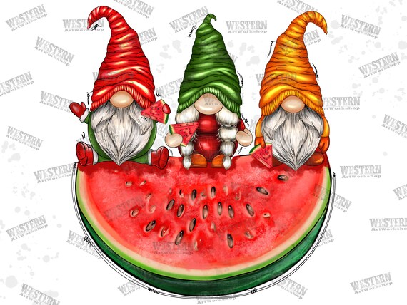 Watermelon Gnomes Png Summer Gnomes Design Png Gnome Png - Etsy