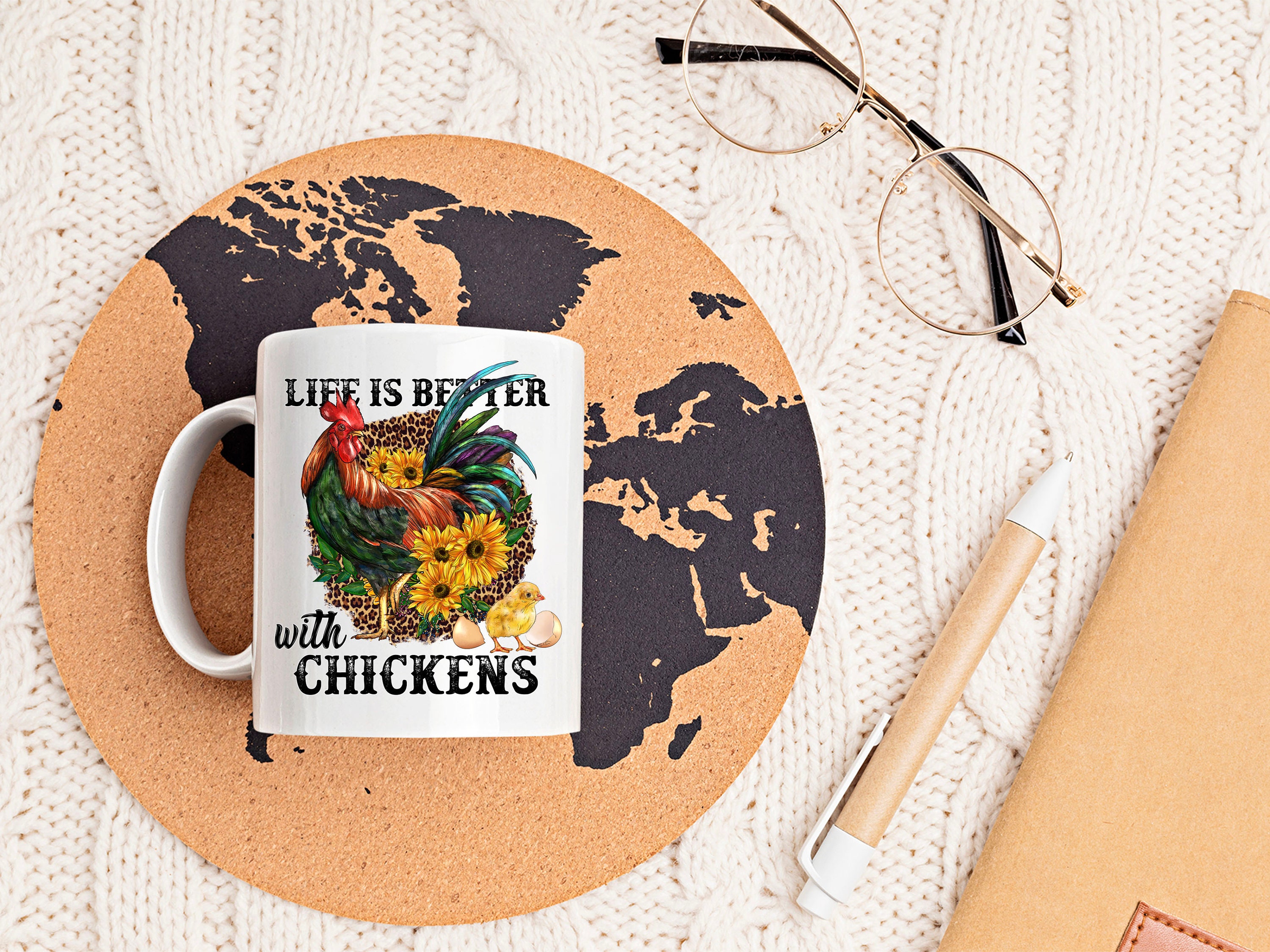 Life is Better With Chickens Png Sunflowers Leopard Chicken - Etsy