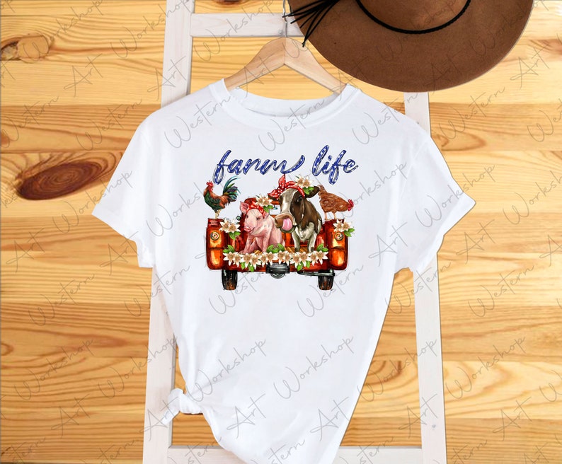 Farm Life Truck Sublimation Png Farm Truck Png Cow Png Pig - Etsy