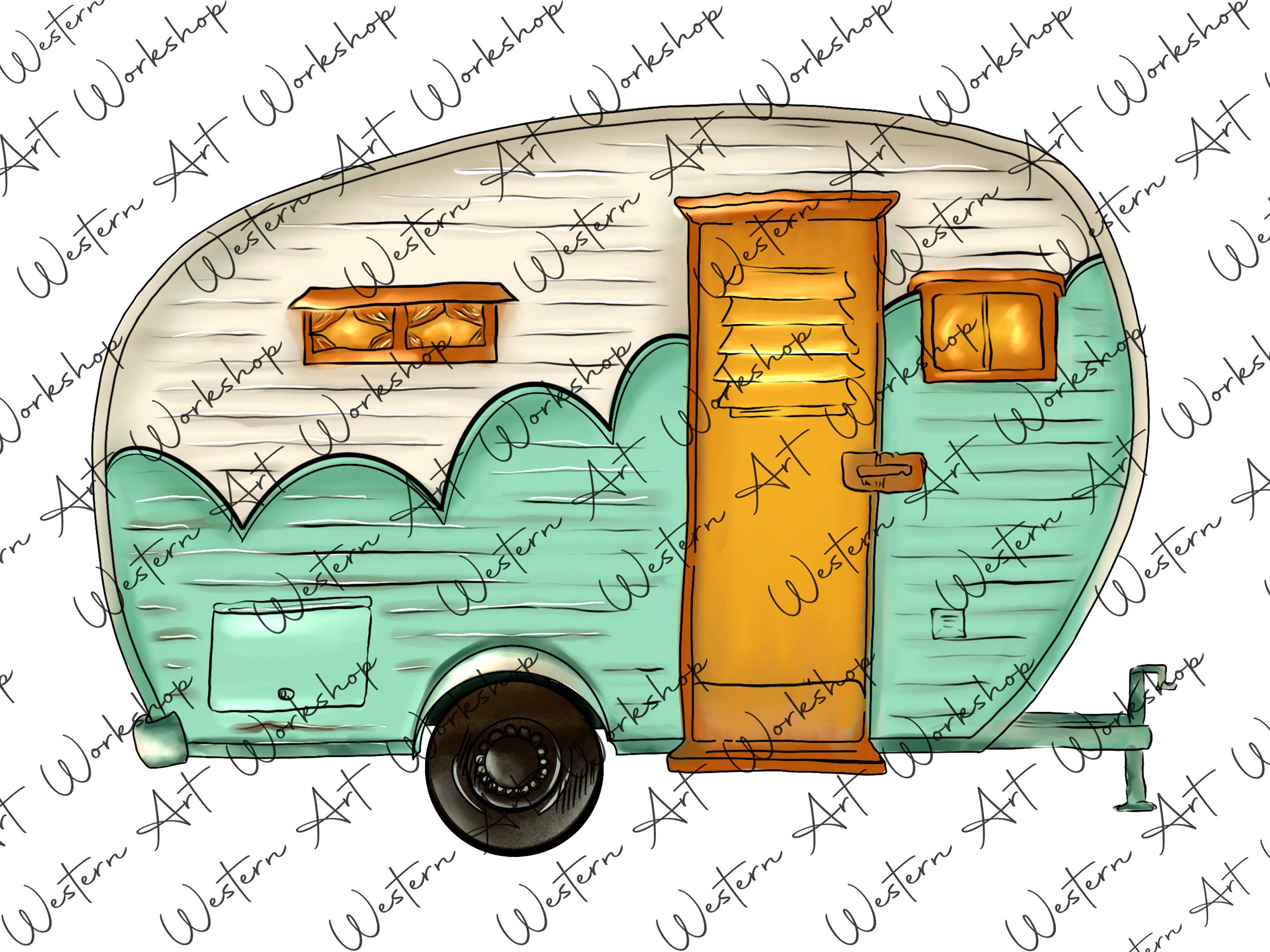 Watercolor Caravan Png Western Caravan Png Caravan Png Camp - Etsy