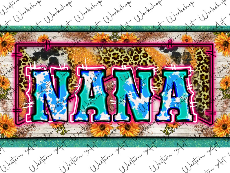 Western Nana License Plate Png Western Design Png Nana - Etsy