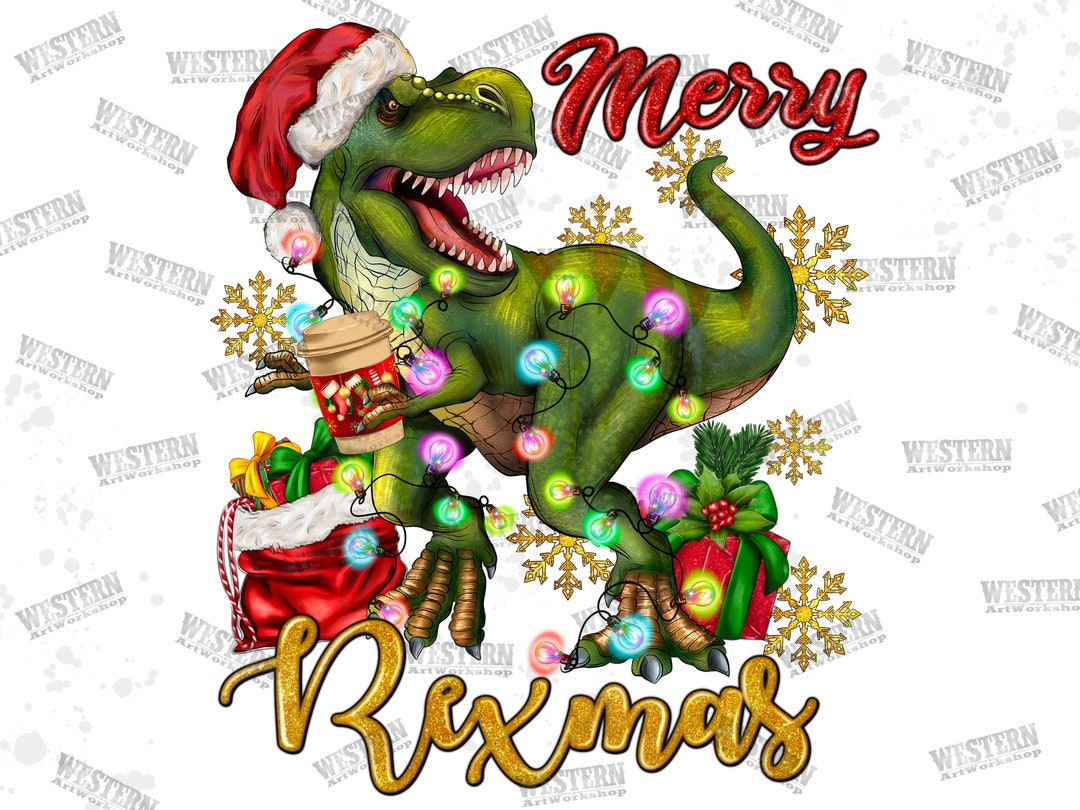 T-rex Merry Rexmas, Merry Christmas Png, Christmas T-rex Png, Christmas ...
