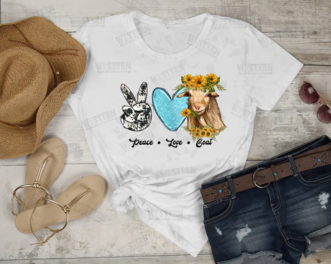 Peace Love Goat Png Goat Sublimation Goat Png Love Goat - Etsy