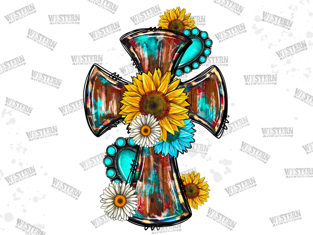 Cross Sunflowers Png,gemstone Cross Png,gemstone Png,cross,sunflowers ...
