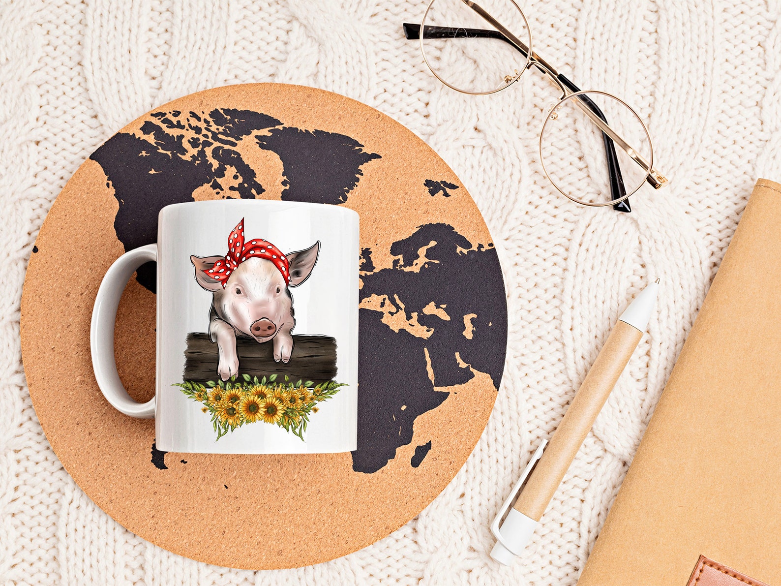 Pig With Bandana Png Watercolor Pig Png Farm Pig Png - Etsy