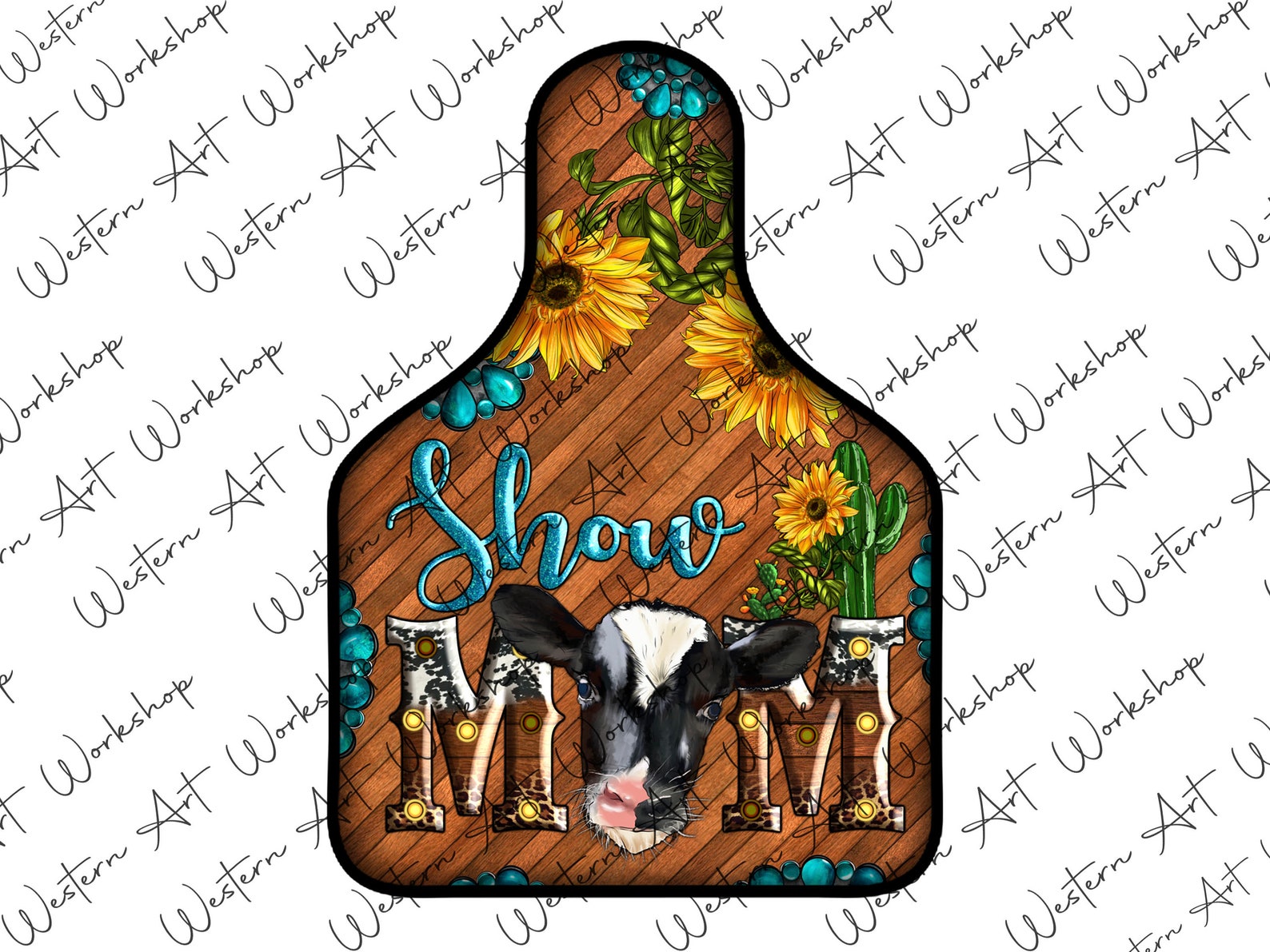 Cow Mom Show Tag Png Cow Show Tag Png Animal Design Cow Tag | Etsy