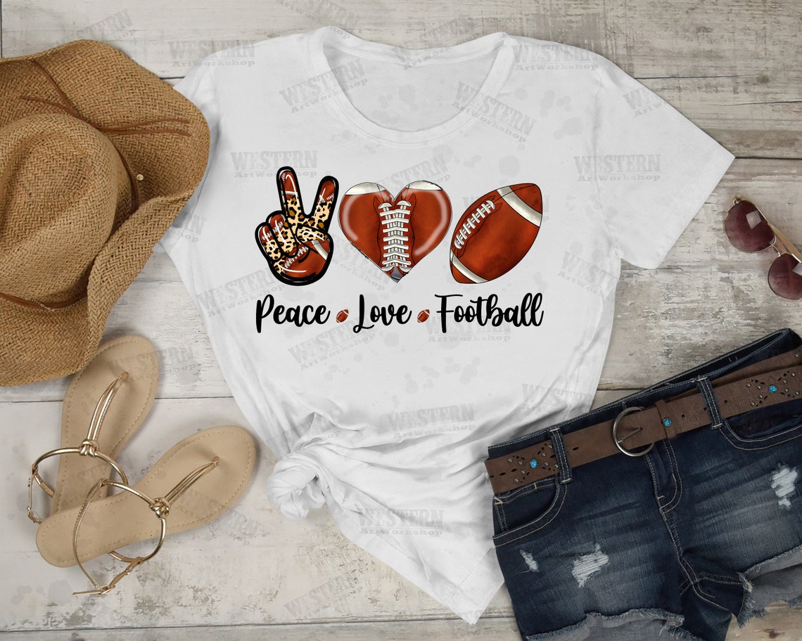 Peace Love Football Png Football Heart Png Football - Etsy