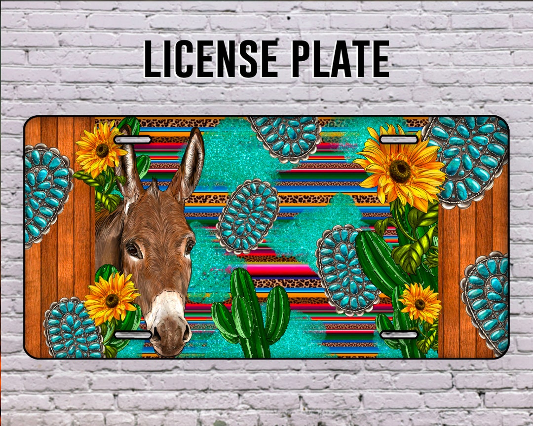 Donkey Cactus License Plate, Animal License Plate Png, Cactus License ...