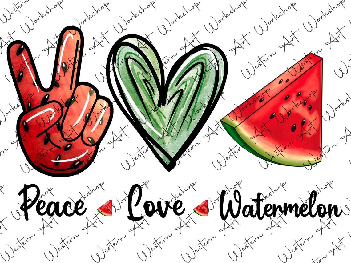 Peace Love Watermelon Png Watermelon Png Summer Png Peace - Etsy