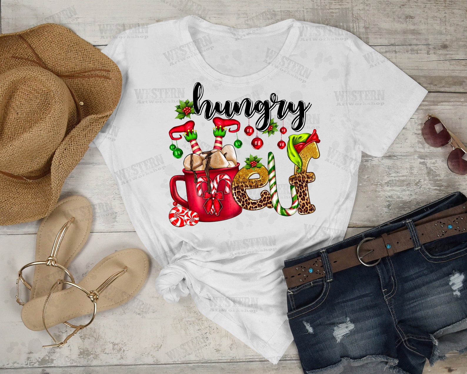 Hungry Elf Png Sublimation Designwestern Pngmerry Christmas - Etsy