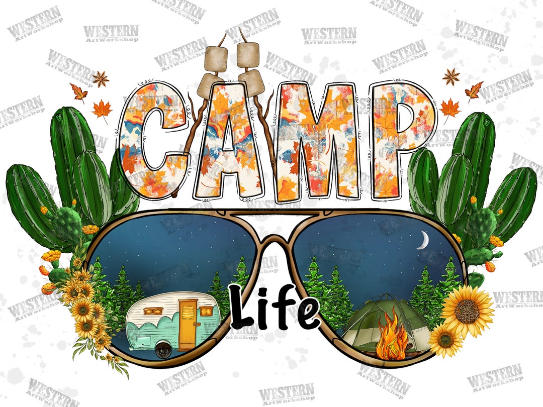 Camp Life Png Sublimation Design, Camp Fire Png, Leopard and Cowhide ...