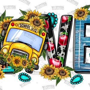 School Bus Love Png Sublimation Design Download, School Bus Png,back to ...