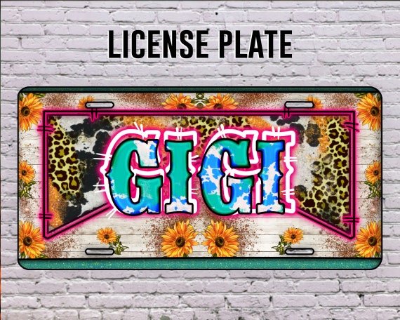 Western Gigi License Plate Png Western Design Png Gigi - Etsy