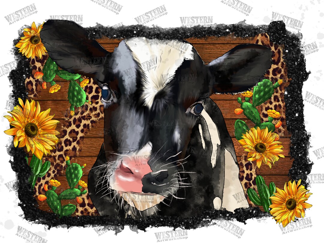 Holstein Cow Background PNG Sublimation Design, Holstein Png ...