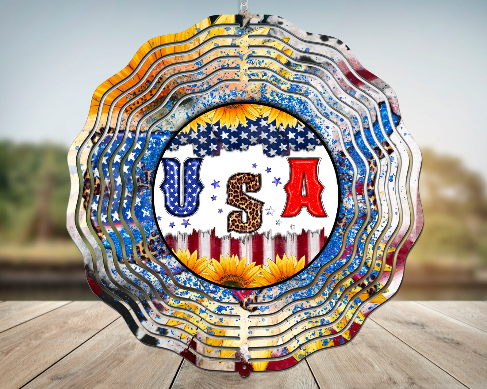Usa Wind Spinner Png Wind Spinneramerica Windspinner - Etsy