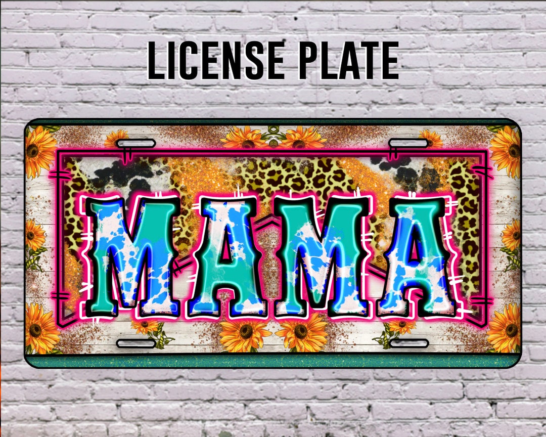 Western Mama License Plate Png, Western Design Png, Mama License Plate ...