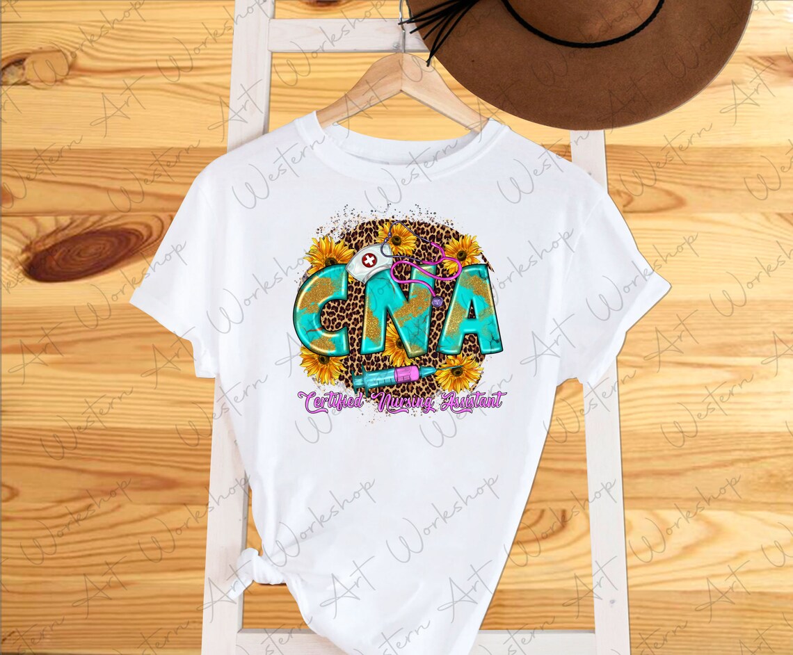 CNA Certified Nursing Assistant Nurse With Leopard Sunflower - Etsy