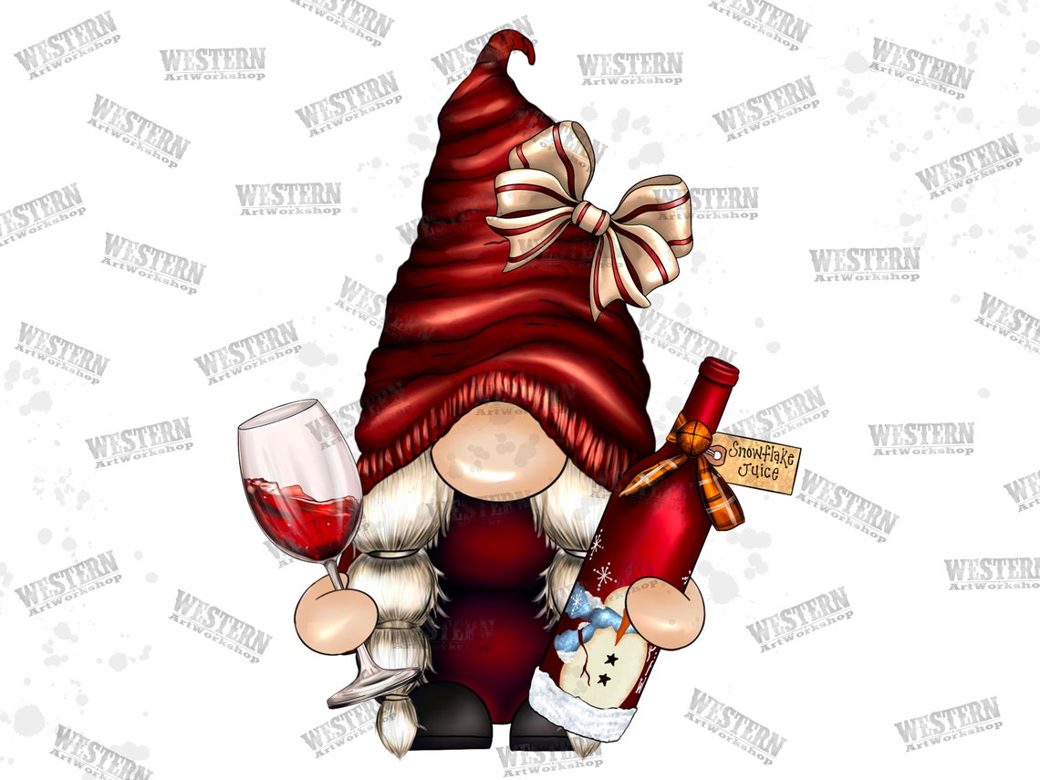 Wine Gnome Png Sublimation Design Christmas Gnome Png - Etsy