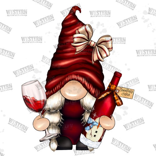 Wine Gnome Png Sublimation Design Christmas Gnome Png - Etsy