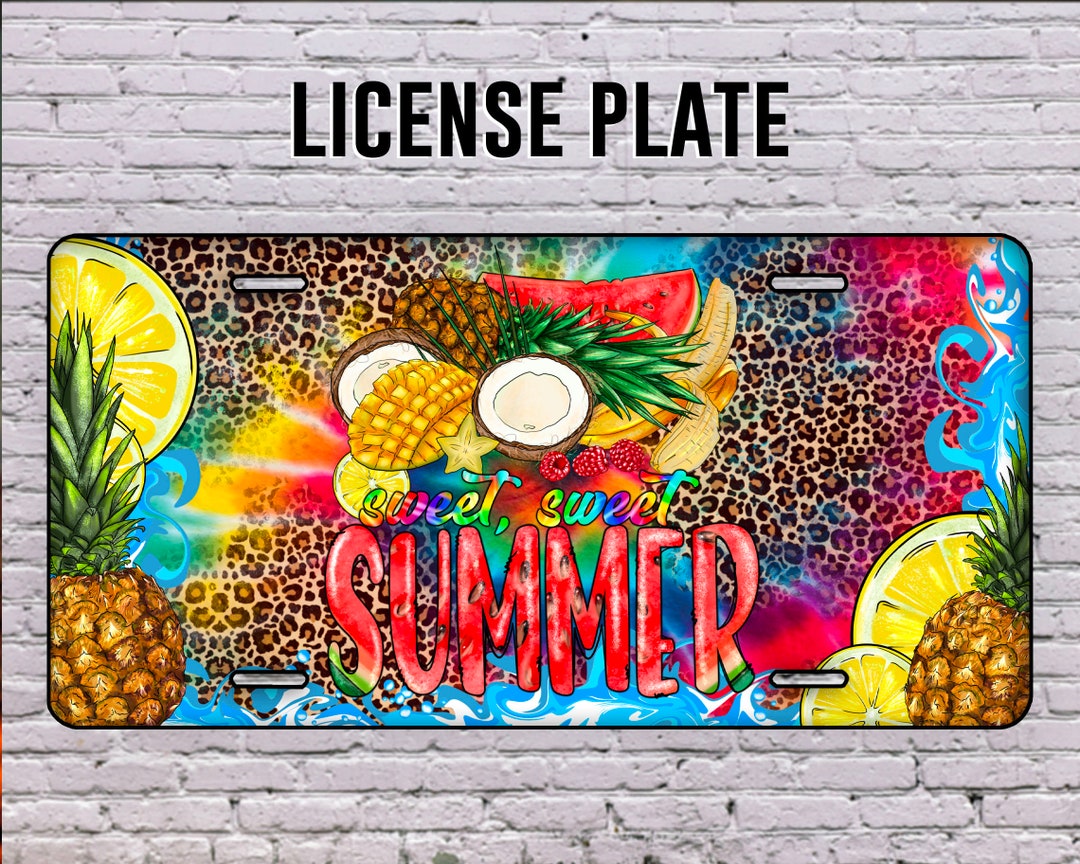 Sweet Sweet Summer License Plate, Summer Design License Plate, Fruit ...