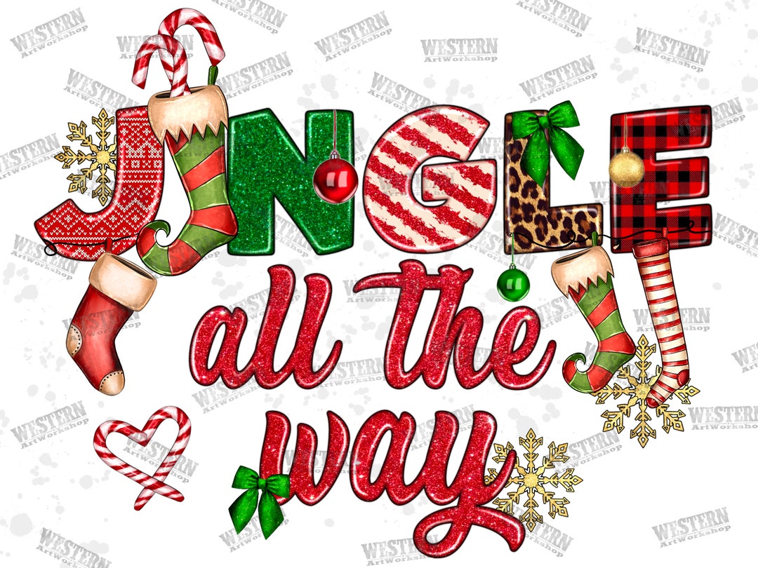 Jingle All the Way Png,christmas Png,christmas Candy Png,glitter Png ...