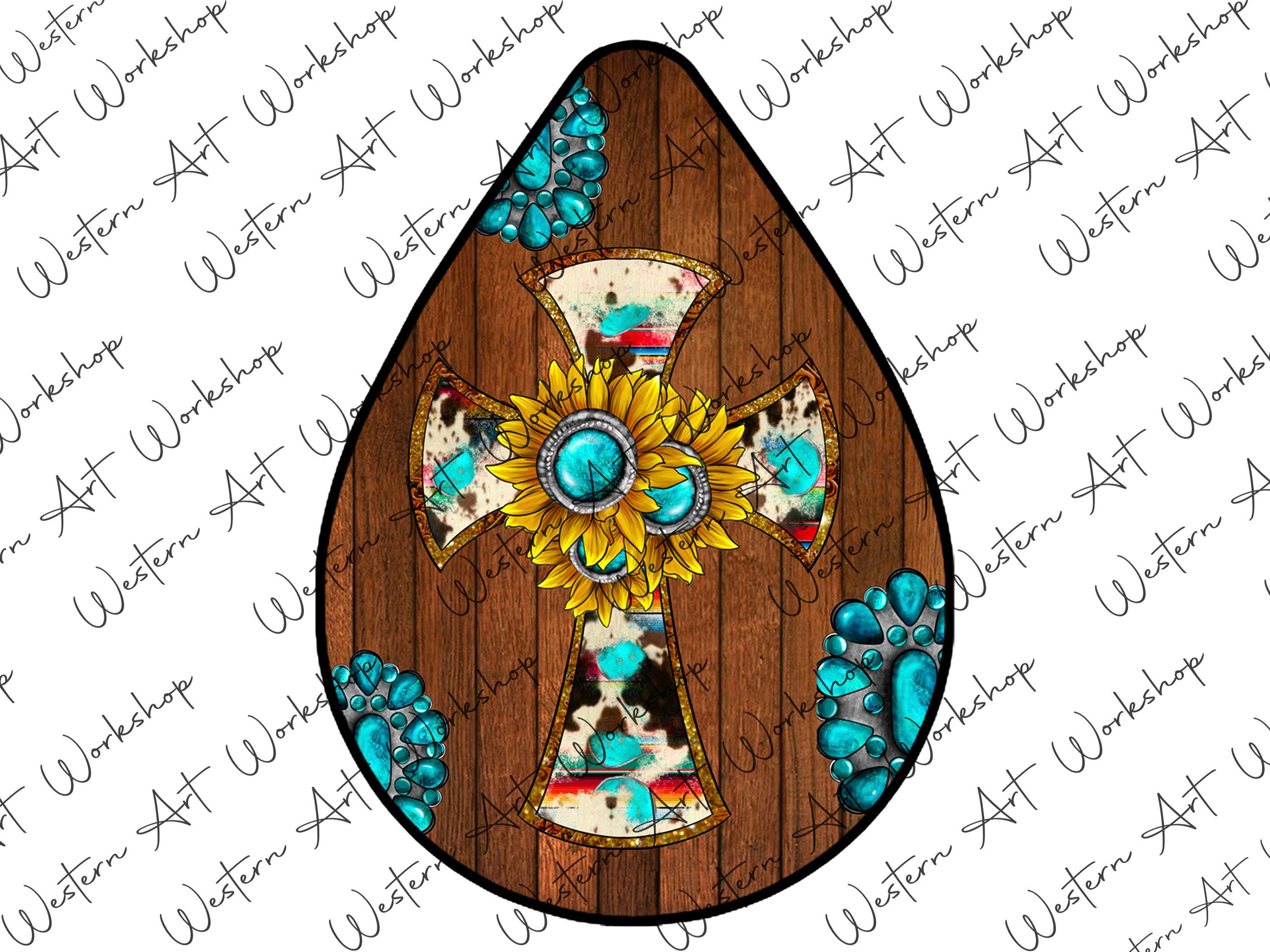Western Cross Teardrop Design Bundle Png Cross Png Cross - Etsy