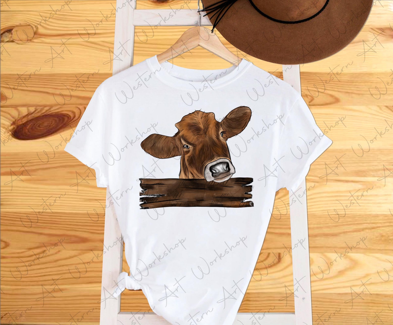 Western Cow Sublimation Png Watercolor Cow Png Cute Cow Png - Etsy