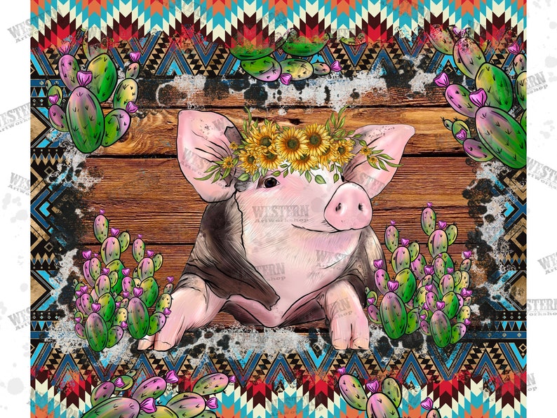 Western Pig Mouse Pad Png Pig Mousepad Sublimation - Etsy
