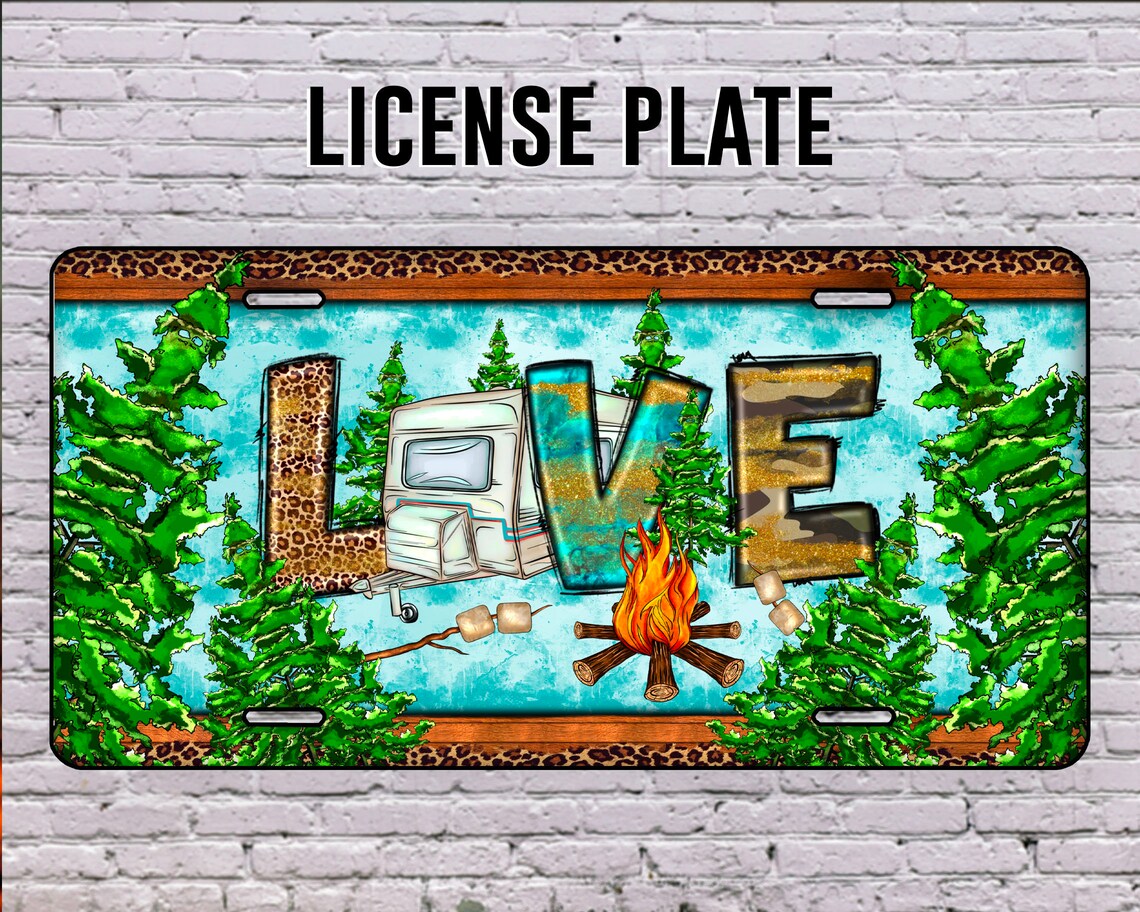 Love Camping License Plate Png Camping License Plate Png - Etsy