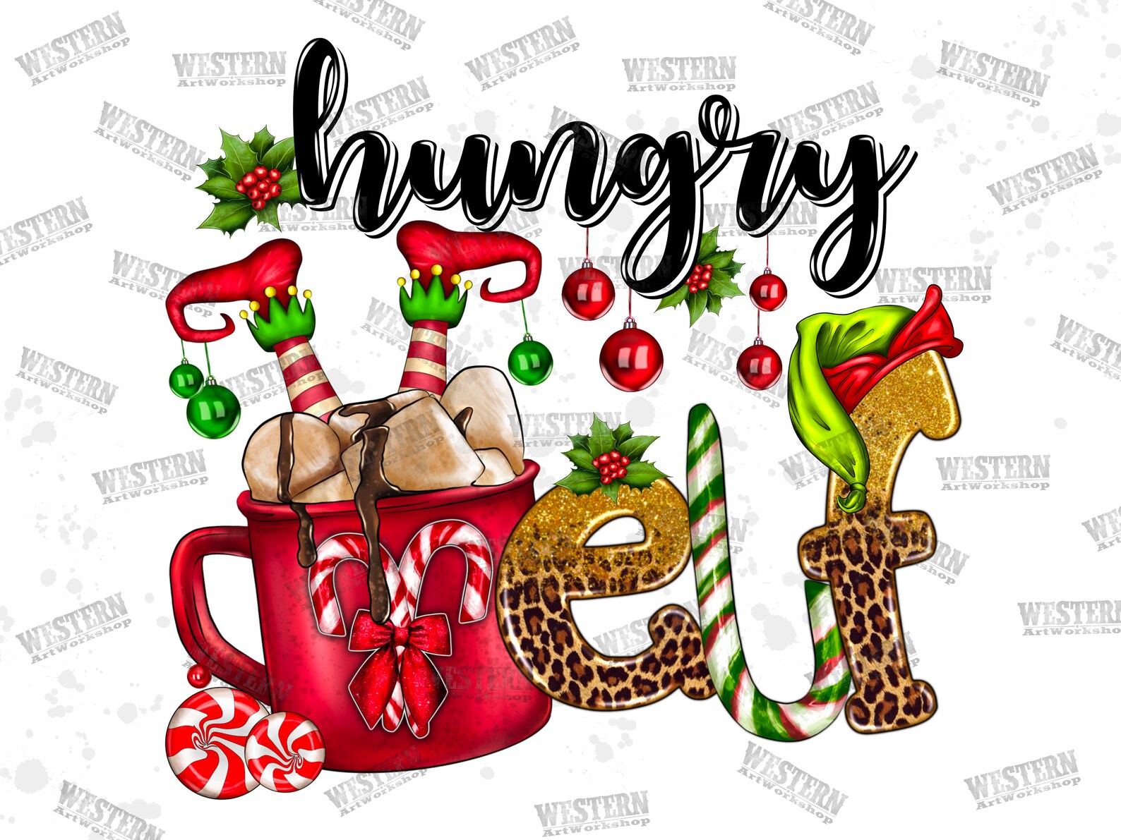 Hungry Elf Png Sublimation Designwestern Pngmerry Christmas - Etsy