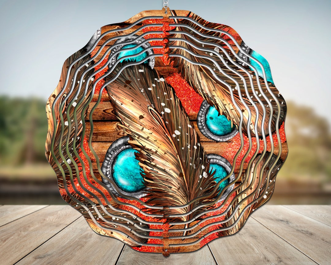 Western Feather Gemstone Wind Spinner Png,gemstone Wind Spinner,feather ...