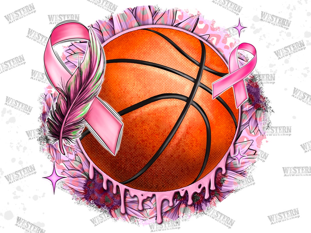 Basketball With Ribbon Png,cancer Ribbon With Basketball Png, Cancer ...