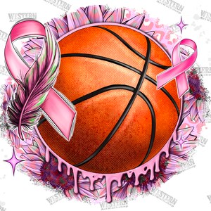 Basketball With Ribbon Png,cancer Ribbon With Basketball Png, Cancer ...